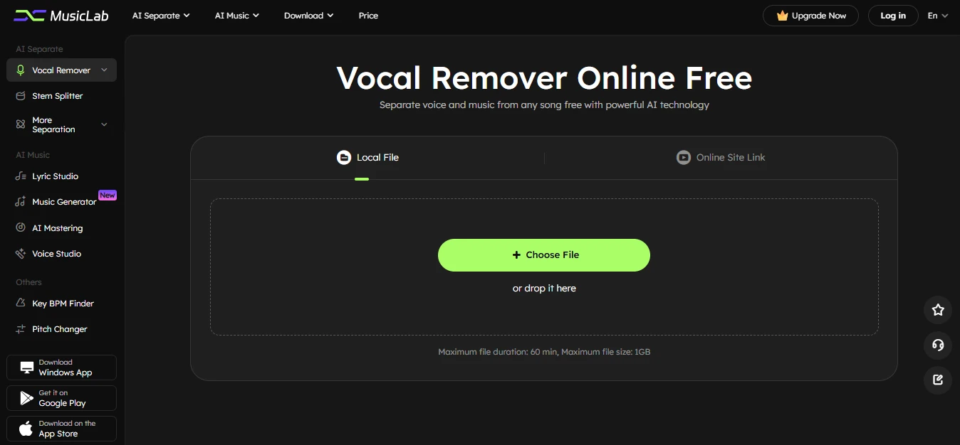 Remove Voice from a Song Online for Free